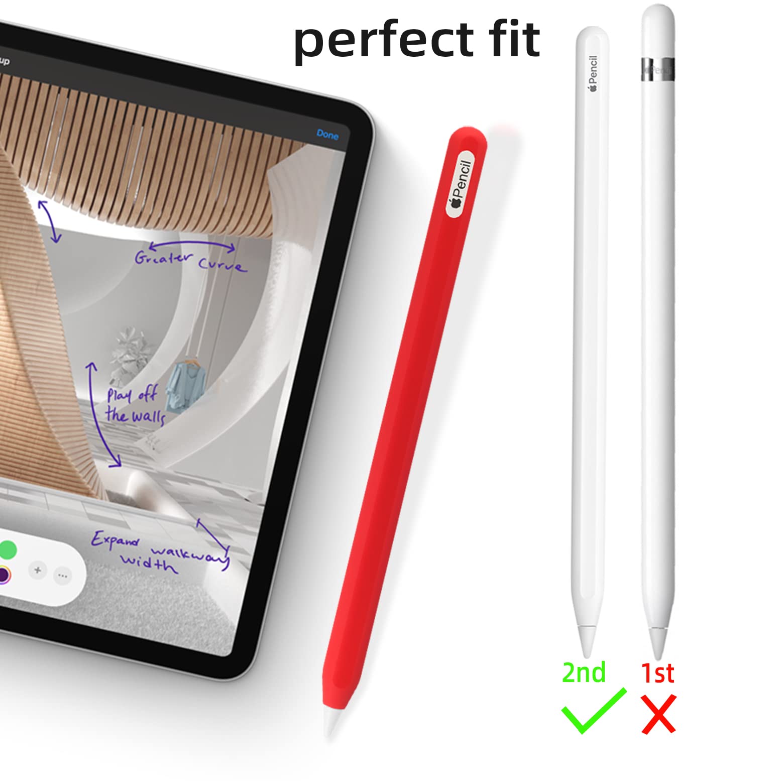 Ultra Thin Silicone Skin Cover Compatible with Apple Pencil 2nd Gen, Protective Silicone Case for iPad Pro 11 12.9 inch 2018 Pencil Case Shockproof Soft Silicone Sleeve(Dark Grey)
