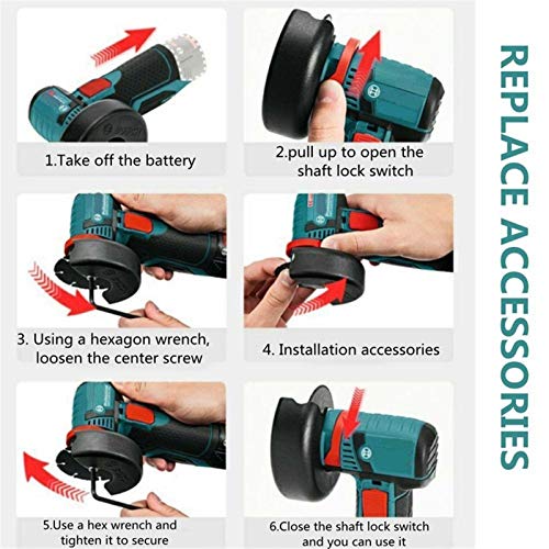 Gtest Mini Cordless Angle Grinder,12V Lithium-Ion Grinding Machine Electric Polishing Cutting Brushless Micro Angle Grinder Power Tool,1 Battery