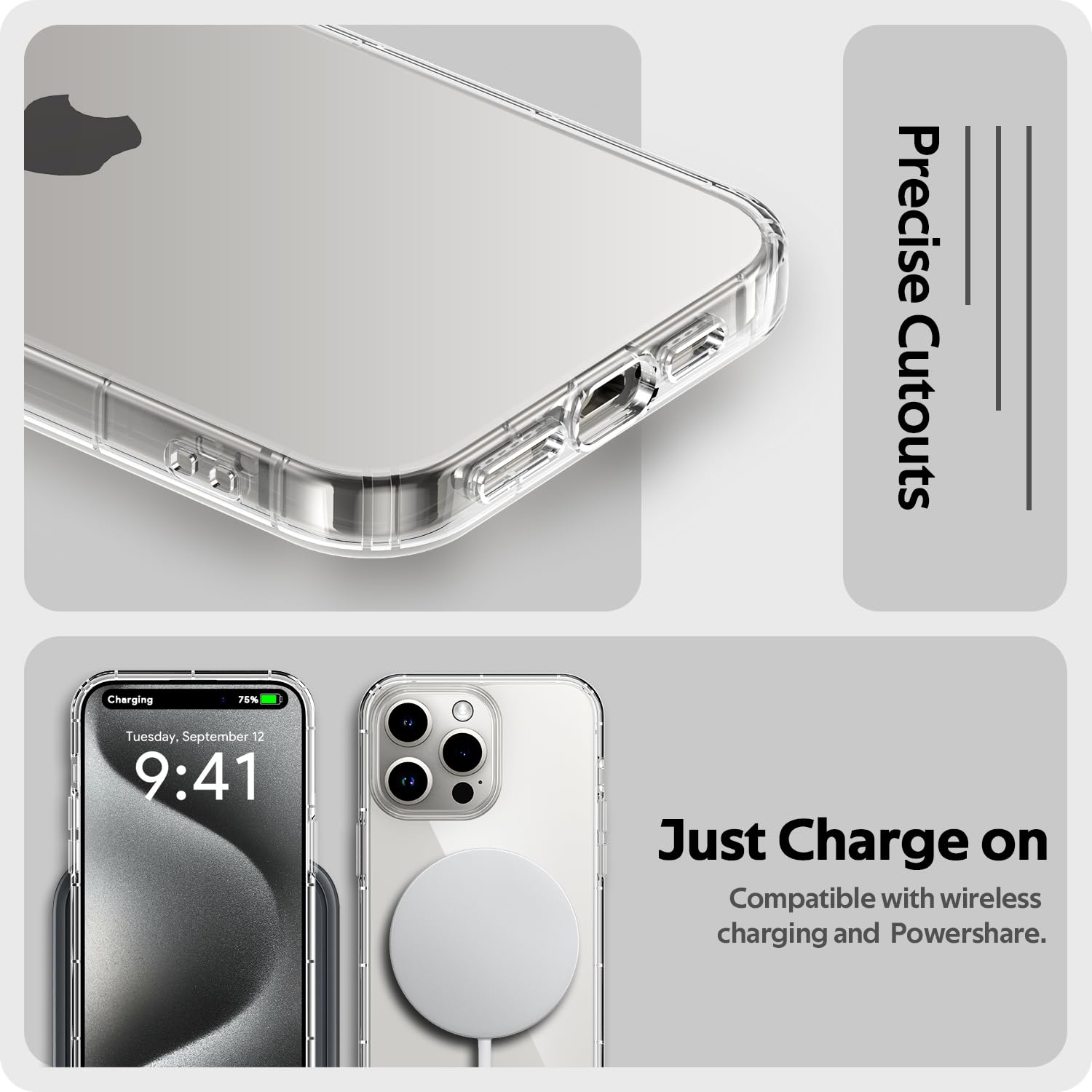 Clear Case for iPhone 15 Pro Max Aeska Ultra [Slim Thin] Flexible Scratch Resistant Transparent TPU Shockproof Gel Rubber Soft Silicone Protective Phone Case Cover for iPhone 15 Pro Max 6.7'' (Clear)