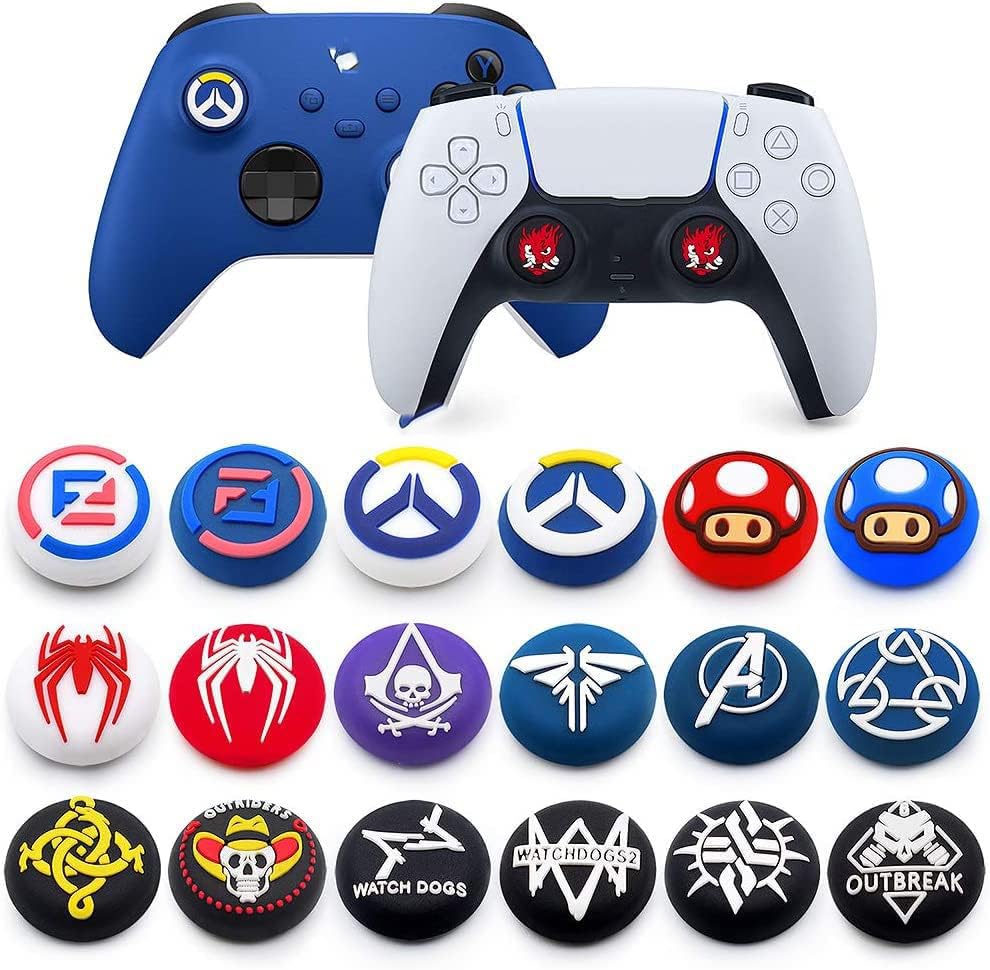 2PCS Joystick Cap Silicone Rubber Thumb Stick Grip Caps for PS5 PS4 PS3 Xbox 360 Xbox One Xbox One X Elite Controller (Color 8)