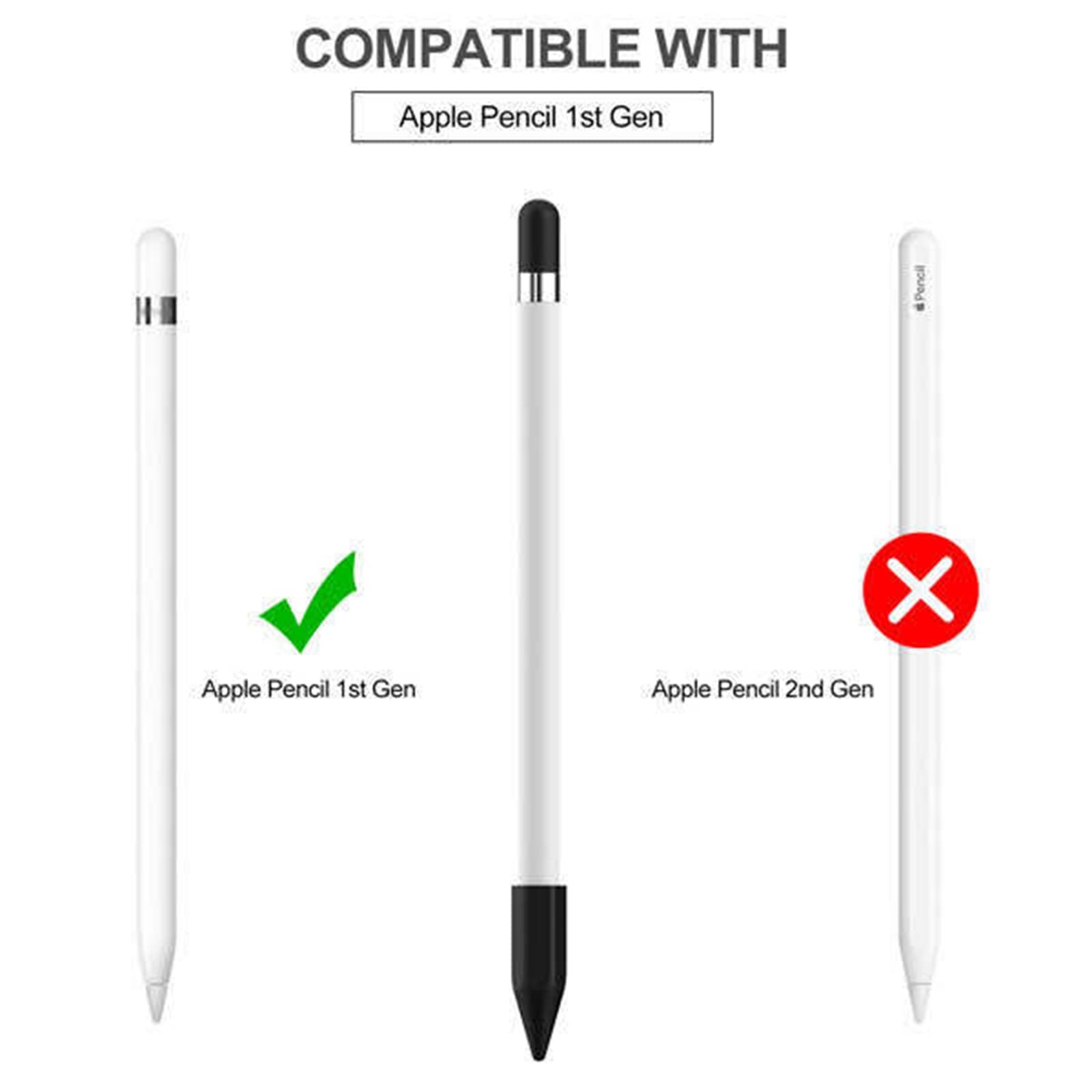 siduater [4-Pack] Silicone Protective Accessories for Apple Pencil 1st Generation, Includes 1 Apple Pencil Cap Replacements, Apple Pencil Cap Holder, Apple Pencil Tip Cover, Adapter Tether - White
