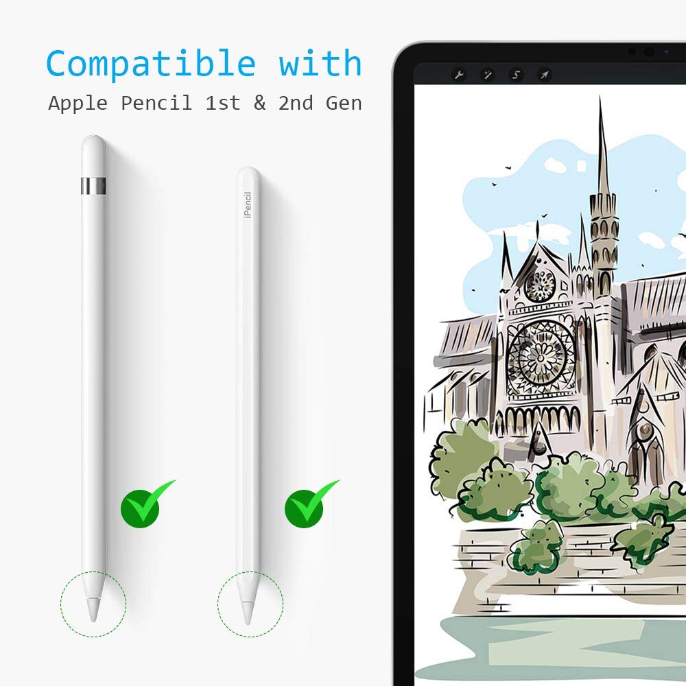 Tips Replacement Compatible with Apple Pencil 1st Gen & 2nd Generation, Pen Nibs for iPad Pro (2 Pack)