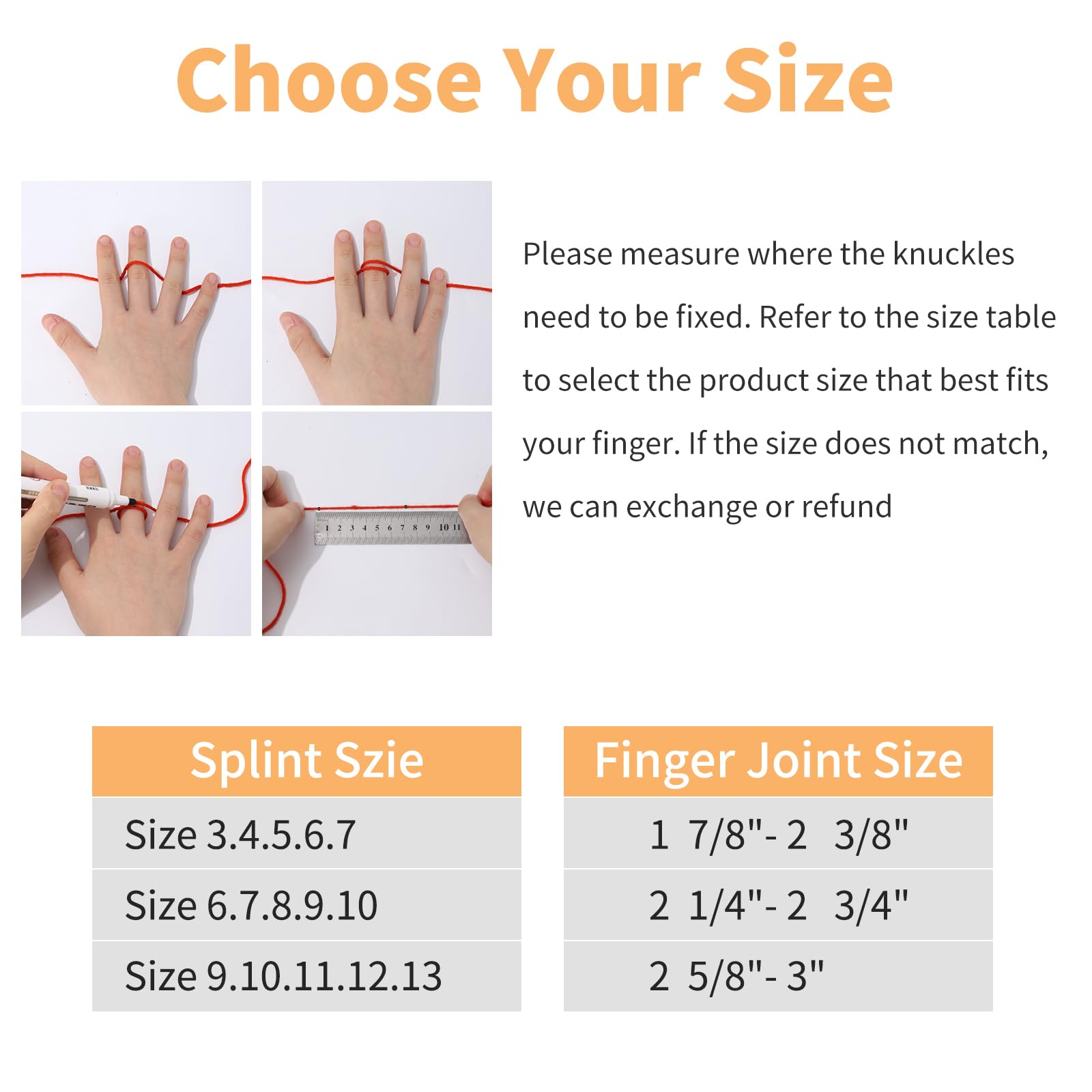 CAGSIG Oval Finger Splints, 5PCS Oval Trigger Finger Splint for Trigger/Mallet/Arthritis/Straightening, Trigger Finger Brace for Thumb Middle Pinky or Ring Finger -Size 6,7,8,9,10