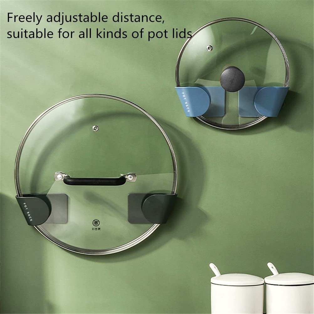 chenyesun 6 Pairs of Wall Mount Pot Lid Organizer, Adjustable Cabinet Door Pan Lid Organizer, Pot Lid Holder Hangers for Kitchen Wall Mount (Black)