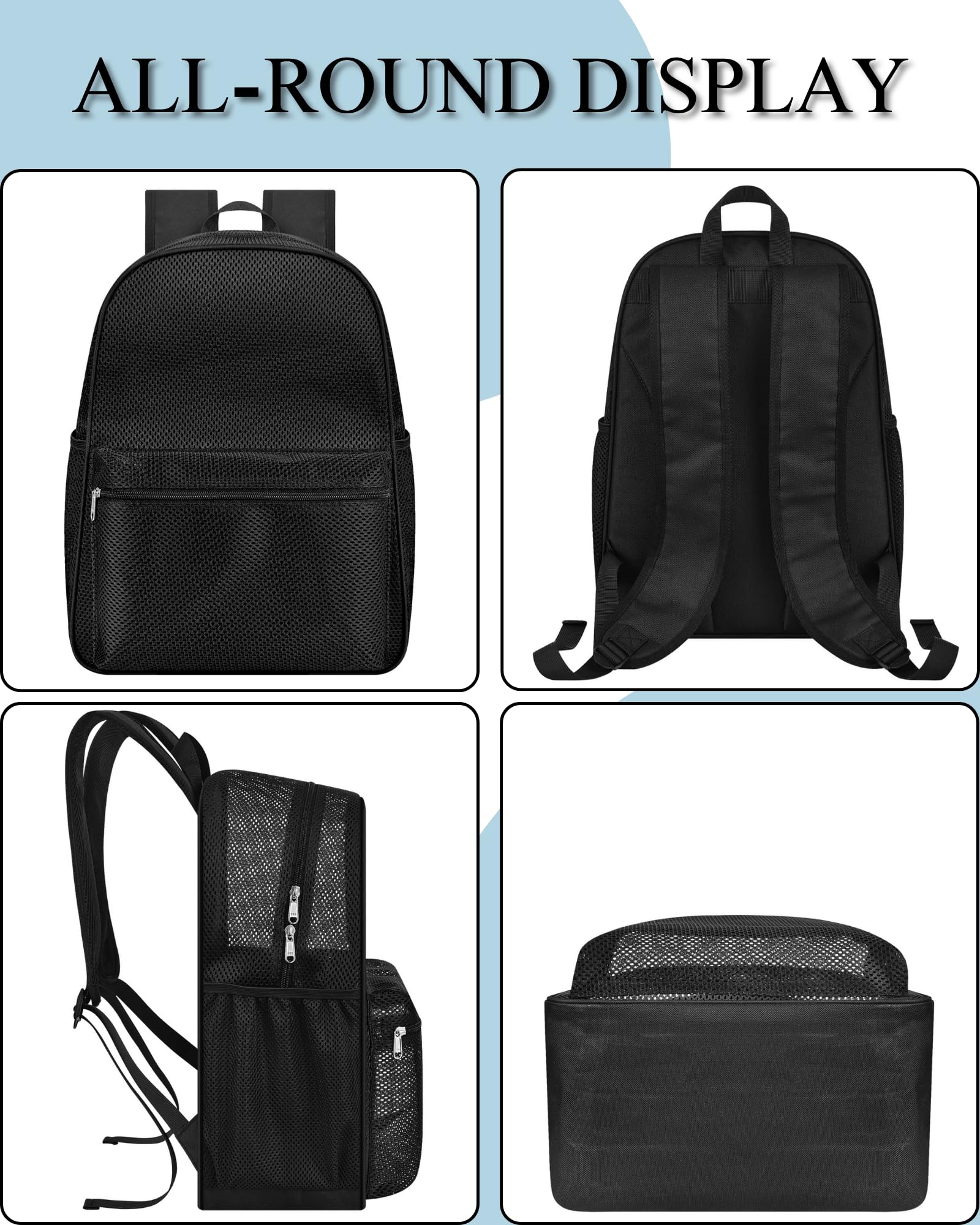 Paxiland Mesh Backpack Lightweight See Through College Student Backpack for Commuting Swimming Travel Beach Outdoor Sports