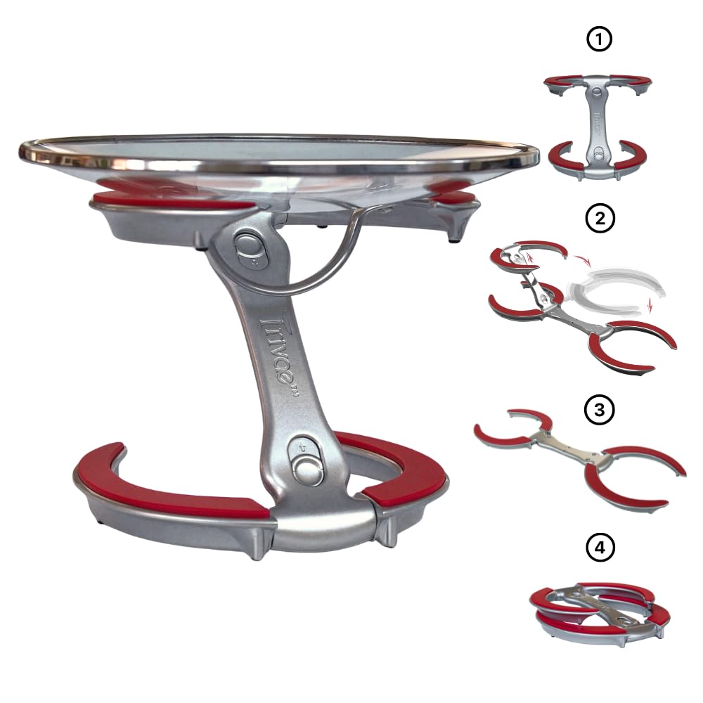 Trivae Unique Patented Pan Lid, Utensil and Pot Holder, Dish / Cake Serving Stand and Trivet All-in-1 for The Kitchen Lover