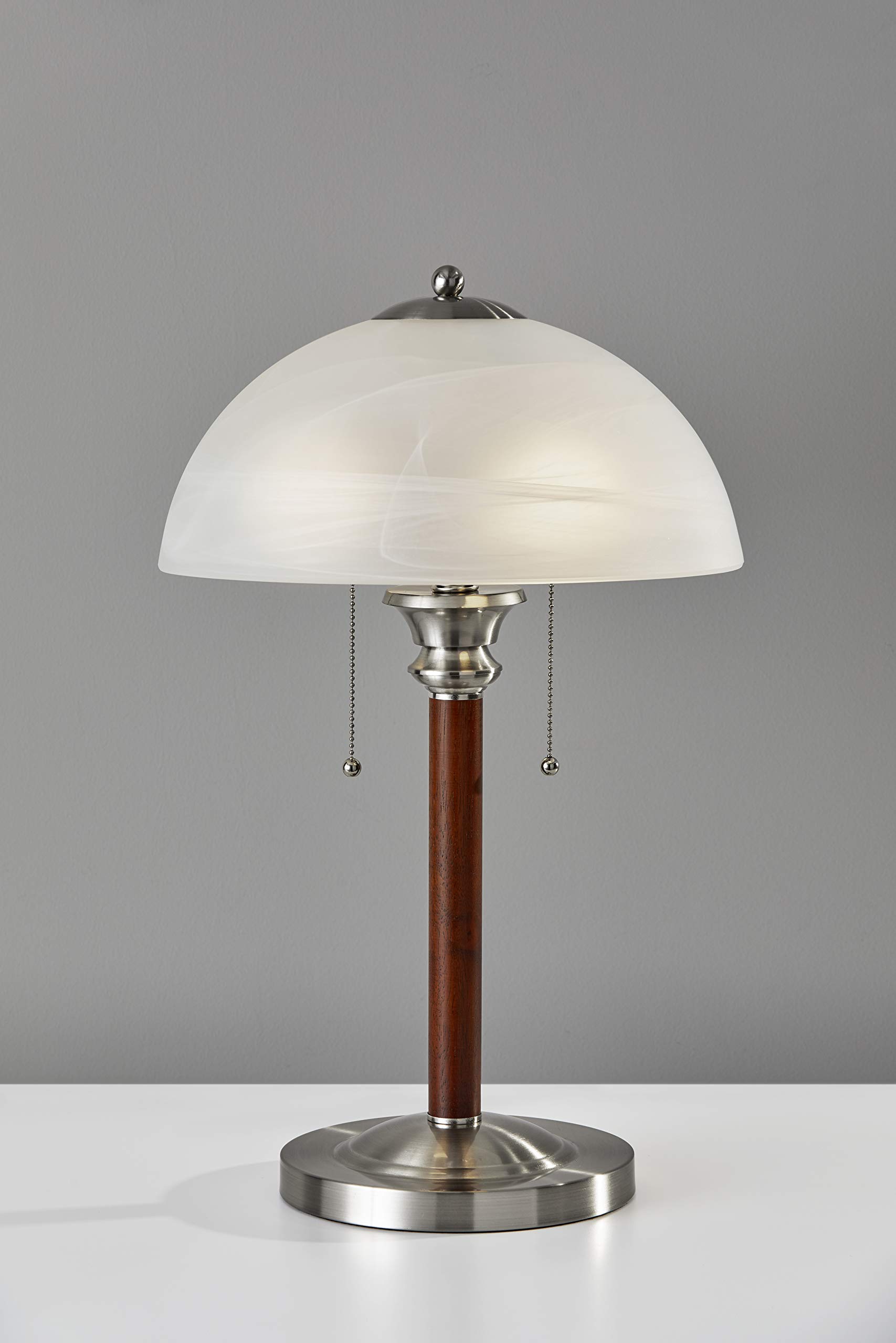 Adesso 4050-15 Lexington 22.5" Table Lamp – Lighting Fixture with Walnut Wood Body, Smart Switch Compatible Lamp. Home Improvement Equipment
