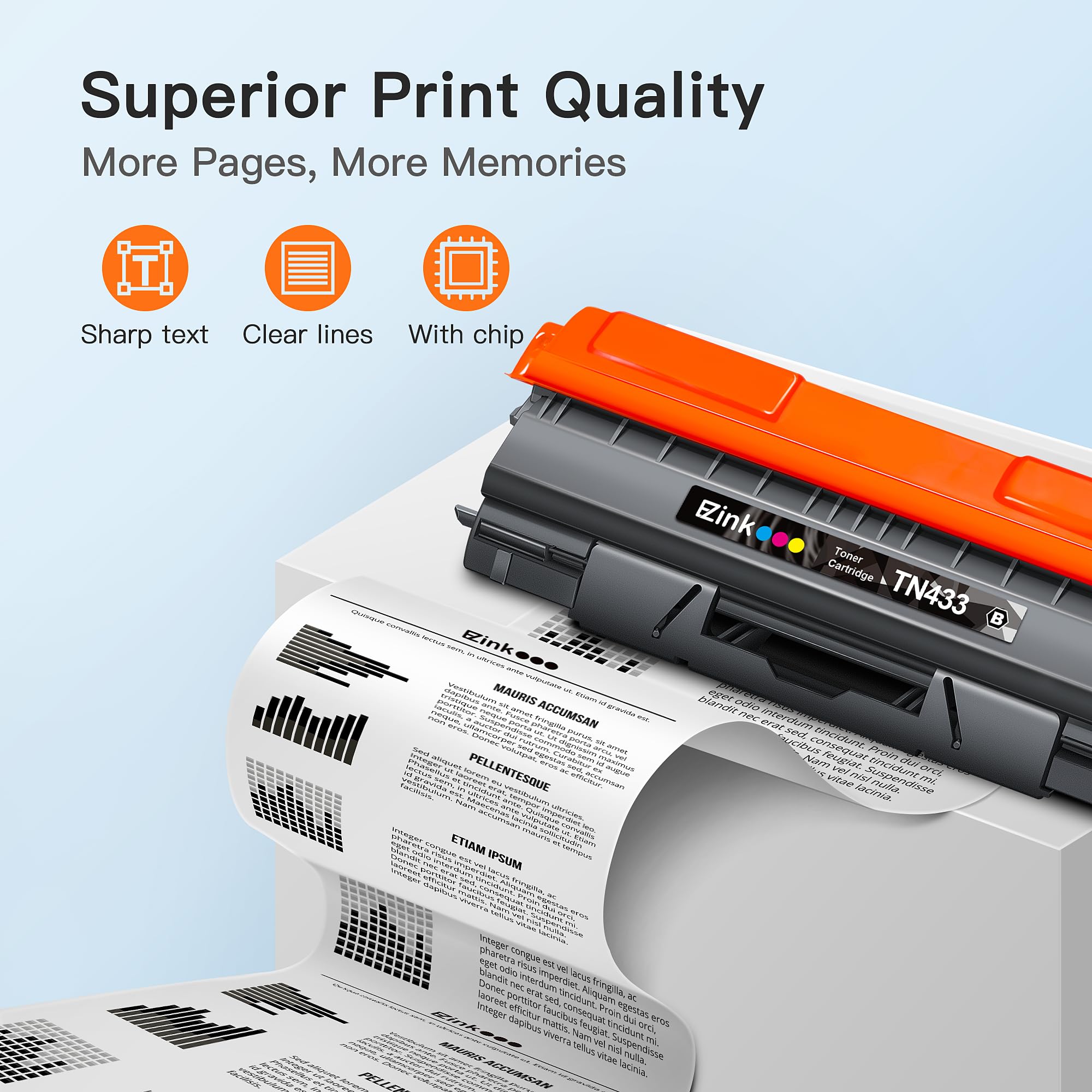 E-Z Ink (TM Compatible Toner Cartridge Replacement for Brother TN-433 TN433 TN433bk TN431 Compatible with HL-L8260CDW HL-L8360CDW MFC-L8610CDW MFC-L8900CDW (Black, Cyan, Magenta, Yellow, 4 Pack)
