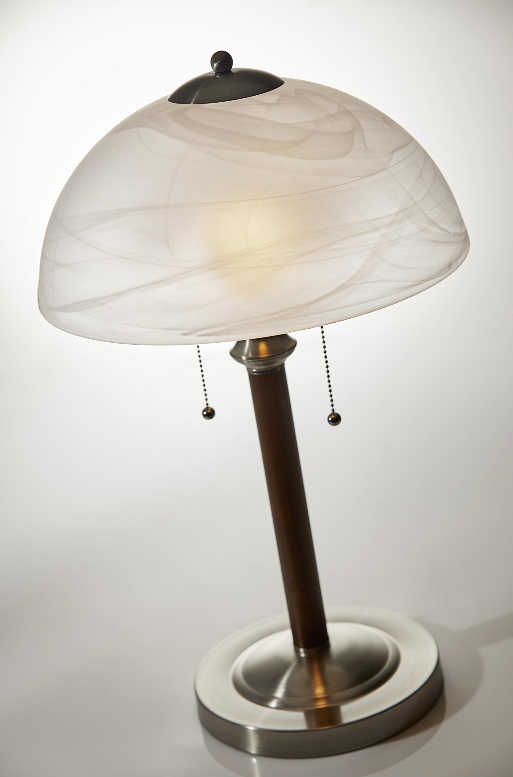 Adesso 4050-15 Lexington 22.5" Table Lamp – Lighting Fixture with Walnut Wood Body, Smart Switch Compatible Lamp. Home Improvement Equipment