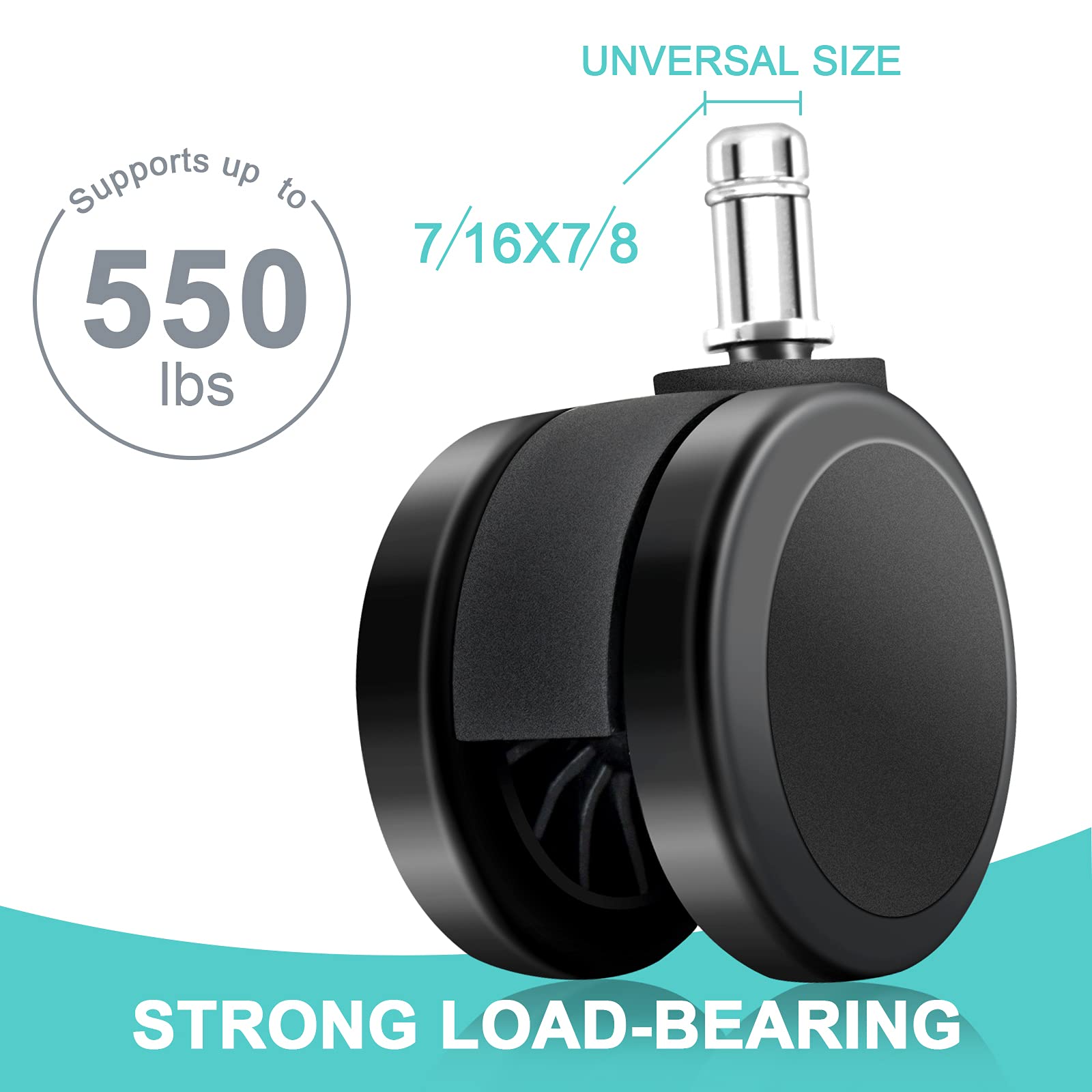 Replacement Office Chair Wheels, Caster Desk Chair Wheels, Rolling Wheels for Office Chair, ChairĀ RollersĀ Casters, Chair Casters for Hardwood Floors, 5 Set Chair Casters Safe for All Floors