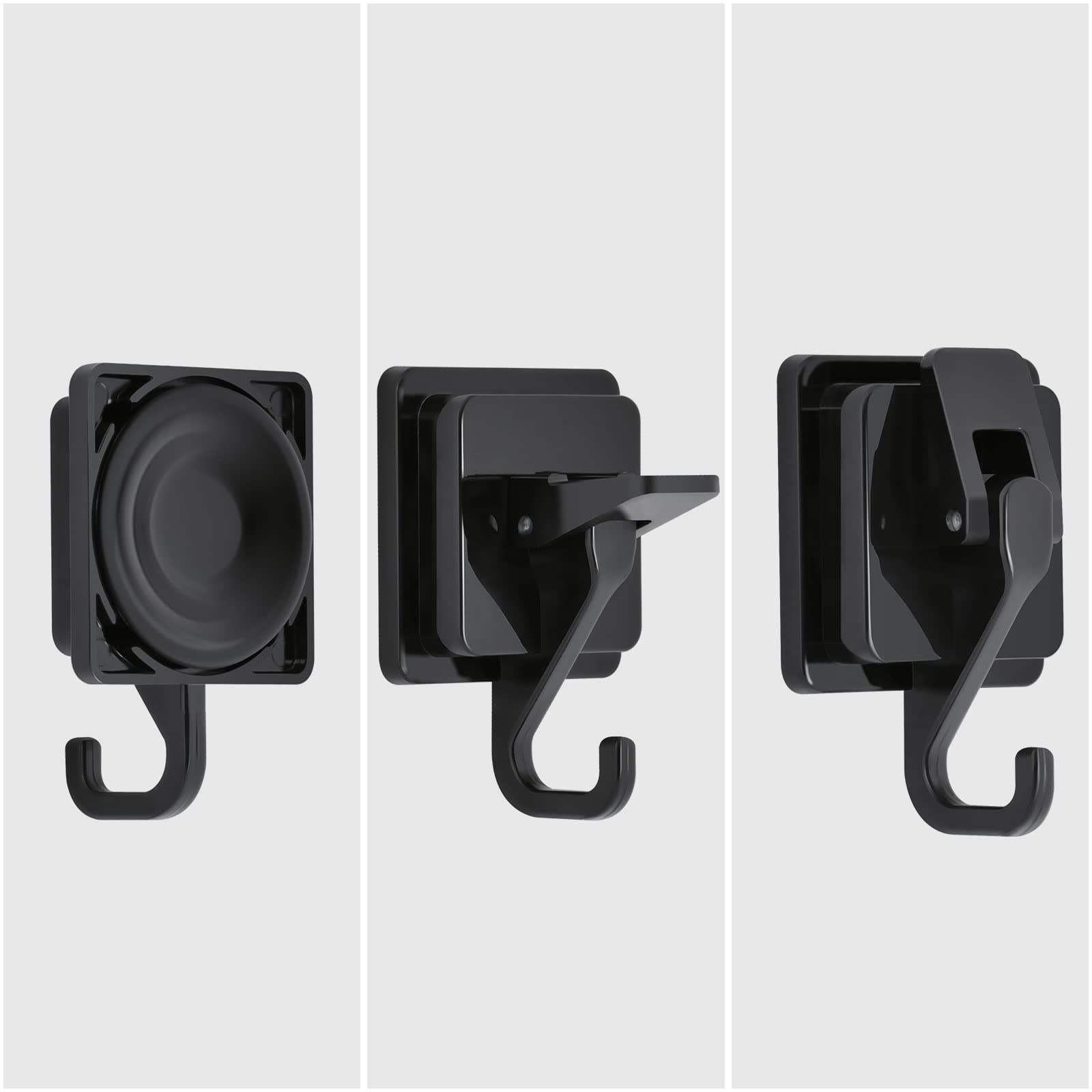 YSSILADI Suction Cup Hooks 2 Pack, Heavy Duty Vacuum Suction Shower Hooks Window Glass Kitchen Bathroom Hooks Reusable Without Punching for Towel Loofah Robe Coat Wreath Decor (Silver-Grey, 2 Pack)