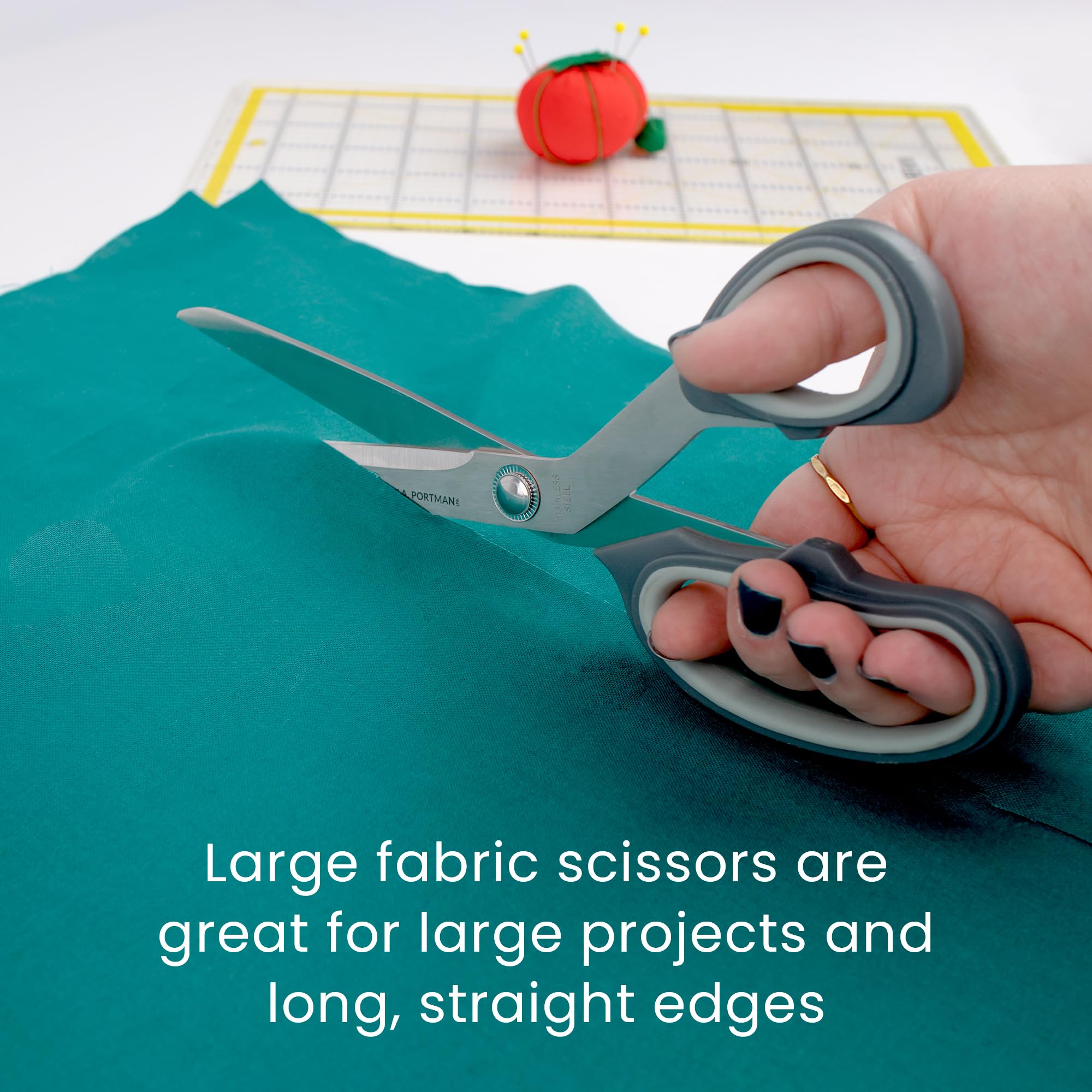 WA Portman 3 pc Fabric Scissor Set - 3 Pack Sewing Scissors for Fabric Cutting - 1 Pair Large Fabric Scissors - 1 Pair Medium Fabric Shears - 1 Pair Thread Scissors Thread Snips - Tailor Scissors