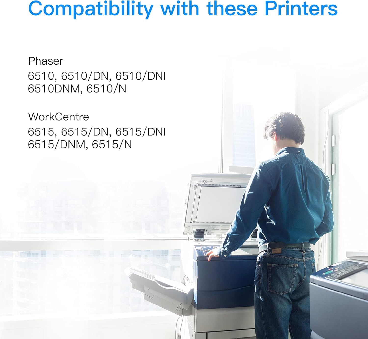 LxTek Compatible Toner Cartridge Replacement for Phaser 6510, WorkCentre 6515 High Yield (2-Pack, Black)