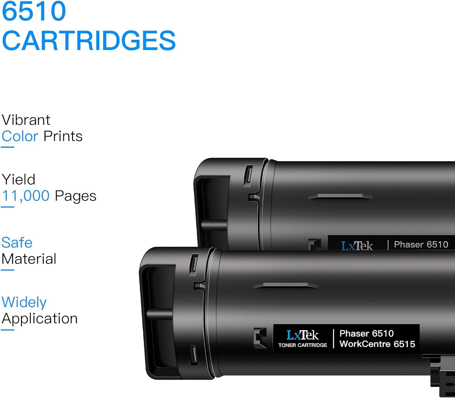 LxTek Compatible Toner Cartridge Replacement for Phaser 6510, WorkCentre 6515 High Yield (2-Pack, Black)