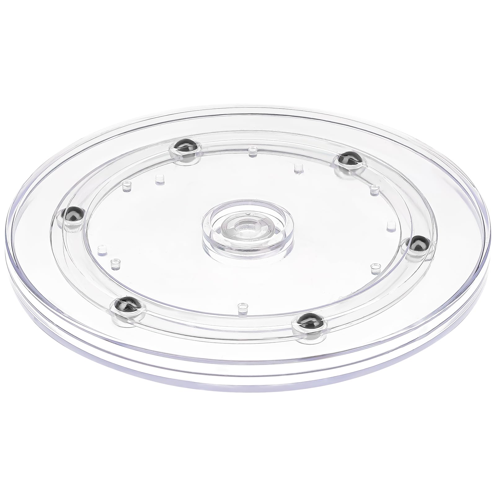 Kepfire 6 inch Clear Acrylic Lazy Susan Turntable Organizer Ball Bearing Revolving Display Base Kitchen Spice Rack Cake Makeup Table Decorating