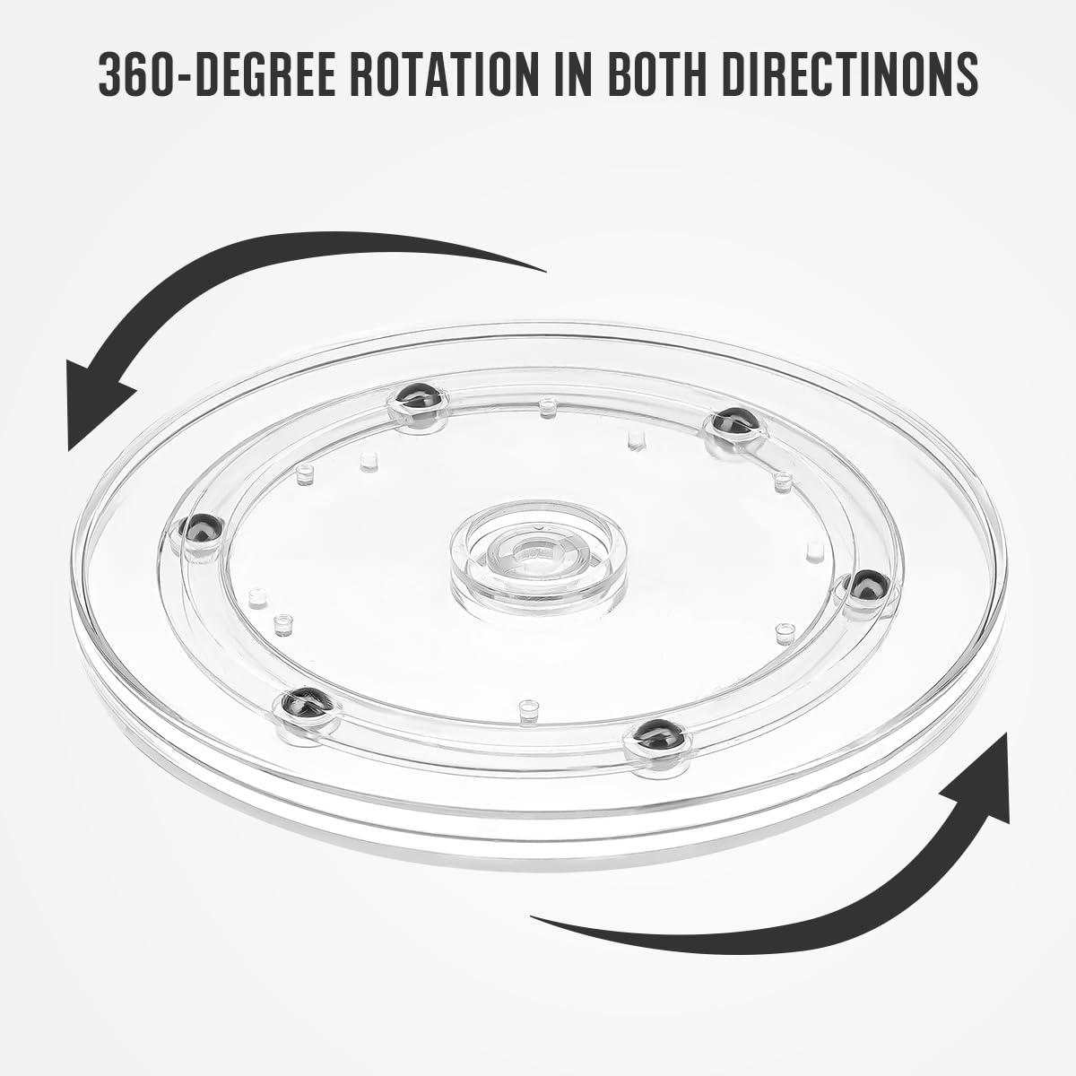 Kepfire 6 inch Clear Acrylic Lazy Susan Turntable Organizer Ball Bearing Revolving Display Base Kitchen Spice Rack Cake Makeup Table Decorating