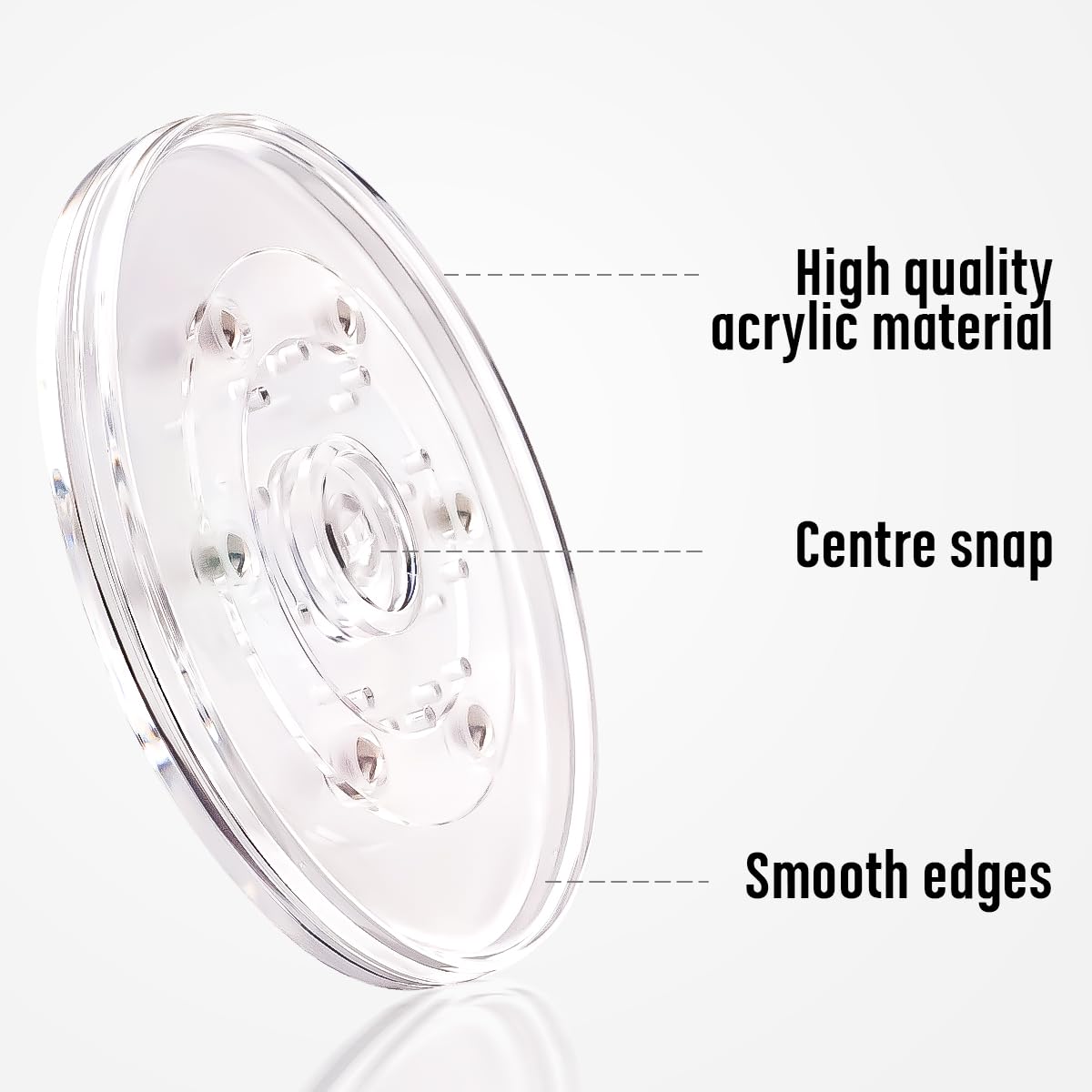 Kepfire 6 inch Clear Acrylic Lazy Susan Turntable Organizer Ball Bearing Revolving Display Base Kitchen Spice Rack Cake Makeup Table Decorating