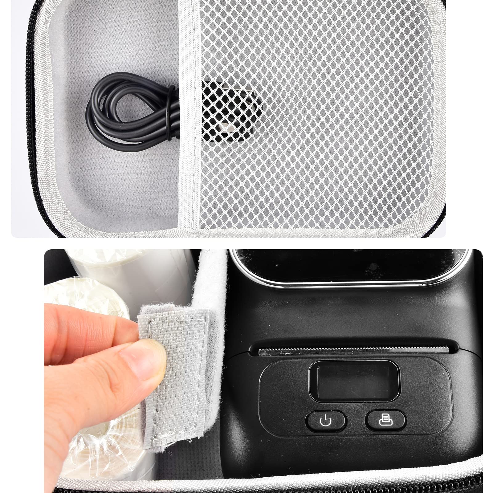 Case Compatible with Phomemo M110 Label Maker - Portable Mini Bluetooth Thermal Label Maker Carrying Storage Bag for Printer Labels, USB Cable and Accessories Black (Box Only)