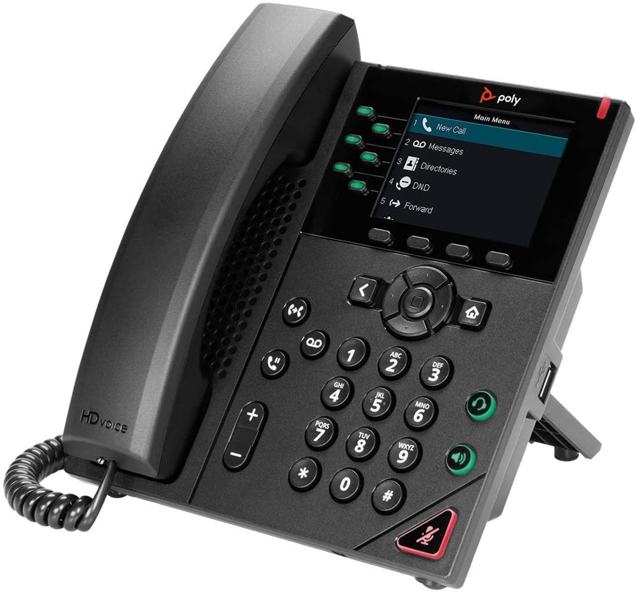 Polycom VVX 350 Business Six-line, Mid-Range IP Desk Phone with Color Display