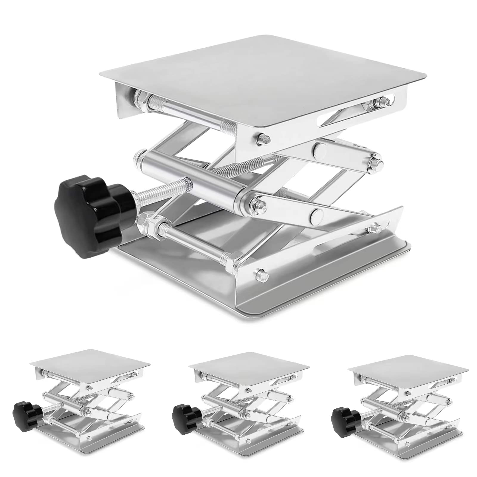 4 Pack Laser Engraver Lift Stand, 4" x 4" Stainless Steel Stand Platform with Adjustable Height for Laser Engraver, Ortur Laser Master 2, Ortur Laser Master 3 Laser Engraving Cutting Machine