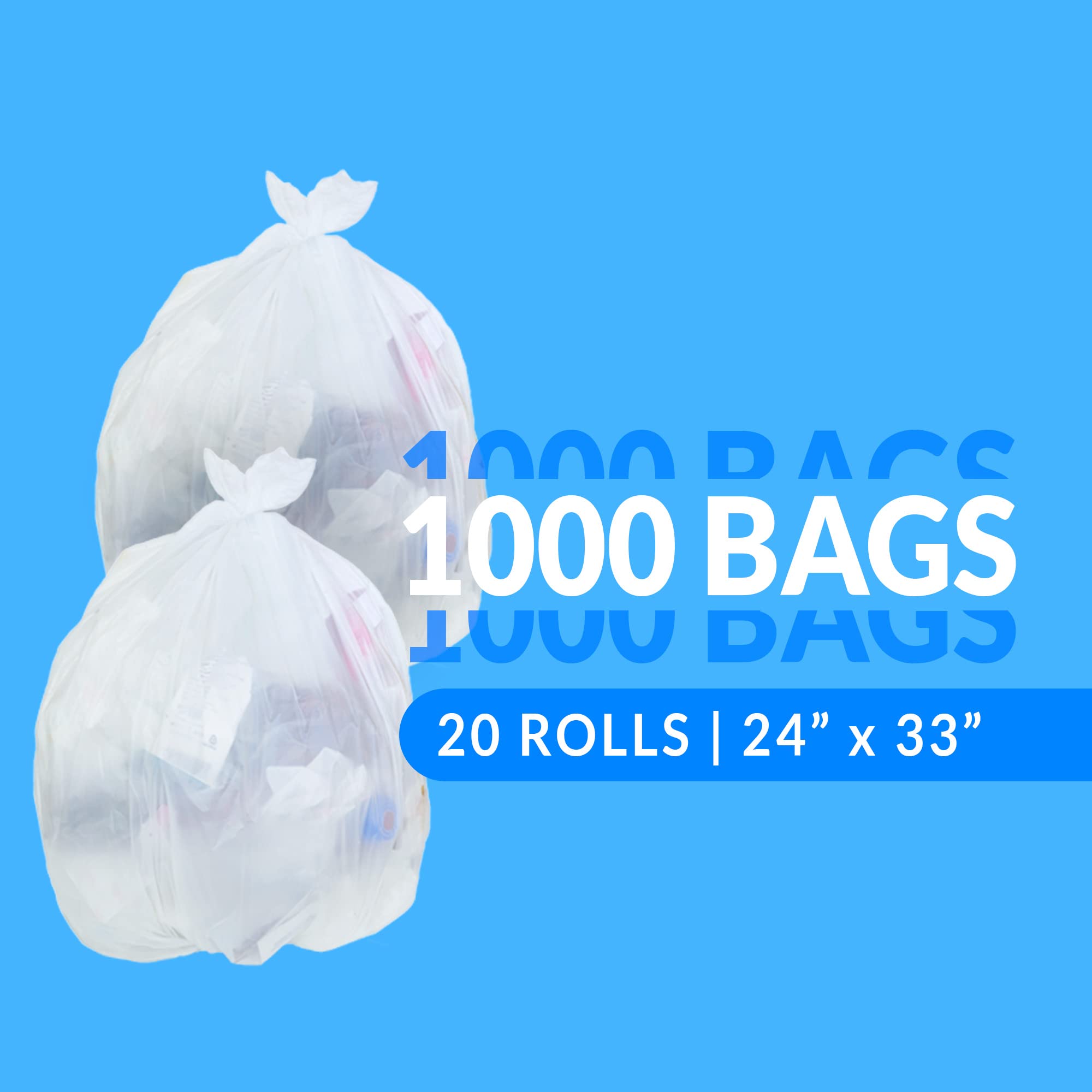 Reli. SuperValue Trash Bags 13 Gallon | 1000 Count | Tall Kitchen Garbage Bags Bulk - Clear | 13 Gallon Clear Trash Bags / Trash Can Liners for Garbage | Made for 12 Gal, 13 Gal, 16 Gal - Unscented