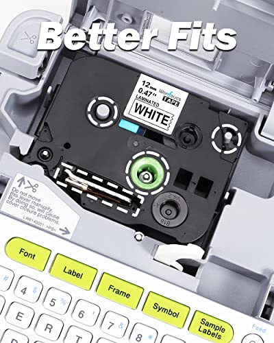 P Touch Label Tape 12mm 0.47 Laminated White Tape Replace for Brother P-Touch Label Maker Tape TZe-231 TZe231 TZe TZ Tape Work with Brother Label Maker PT-D220 PT-D210 PTH110 PT-D410 PT-1880, 4-Pack