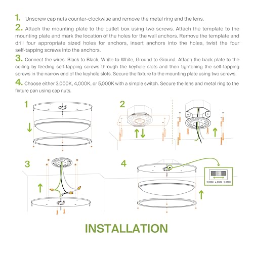 ASD LED 32 Inch Oval Flush Mount Light Fixture | 45W 3750LM 3000K-5000K 100-277V | 3CCT, Dimmable, Energy Star, ETL Listed | Close to Ceiling Double Ring Lamp, Low Profile Lighting | Nickel, 2 Pack