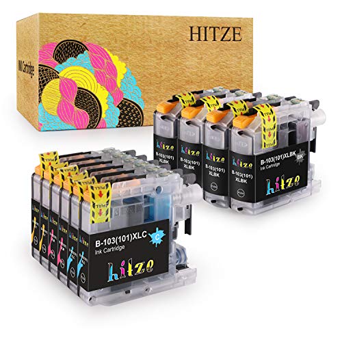 HITZE Compatible Ink Cartridge Replacement for Brother LC103 LC 103 LC101 LC 101 for Brother MFC-J870DW MFC-J470DW MFC-J450DW MFC-J6920DW MFC-J475DW (4 Black, 2 Cyan, 2 Magenta, 2 Yellow, 10-Pack)