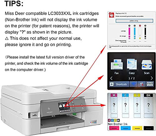Miss Deer LC3033 BK/C/M/Y Ink Cartridges Compatible Replacement Ink for Brother LC3033 LC3033XXL 3033 LC3035, Work for Brother MFC-J995DW MFC-J805DW MFC-J815DW, 2 Sets