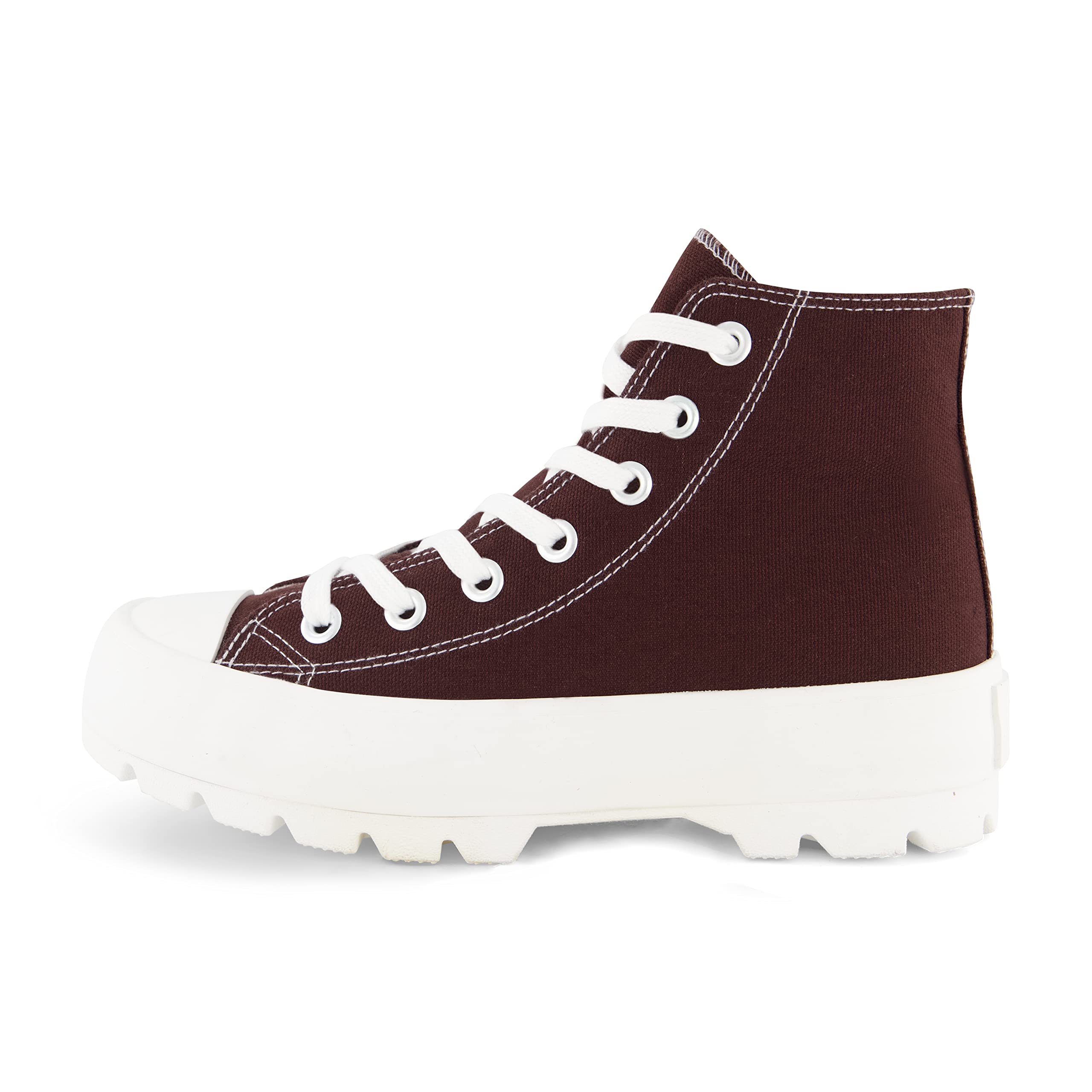 CUSHIONAIRE Women's Vespa high top Canvas Sneaker +Memory Foam and Side Zipper, Chocolate 7