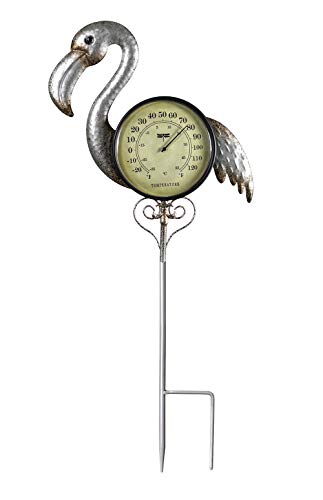Poolmaster 54580 Outdoor Thermometer Garden Stake, Flamingo, Multi