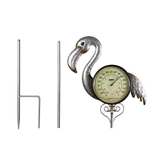 Poolmaster 54580 Outdoor Thermometer Garden Stake, Flamingo, Multi