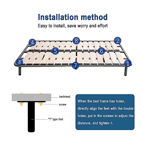 Bed Support Legs, Metal Adjustable Legs for Bed, Heavy Duty Bed Center Frame Middle Reinforce Circular Bottom Extendable Slat Support Leg for Cabinet Sofa Bed Frame Replacement Parts (Black 1 Pcs)