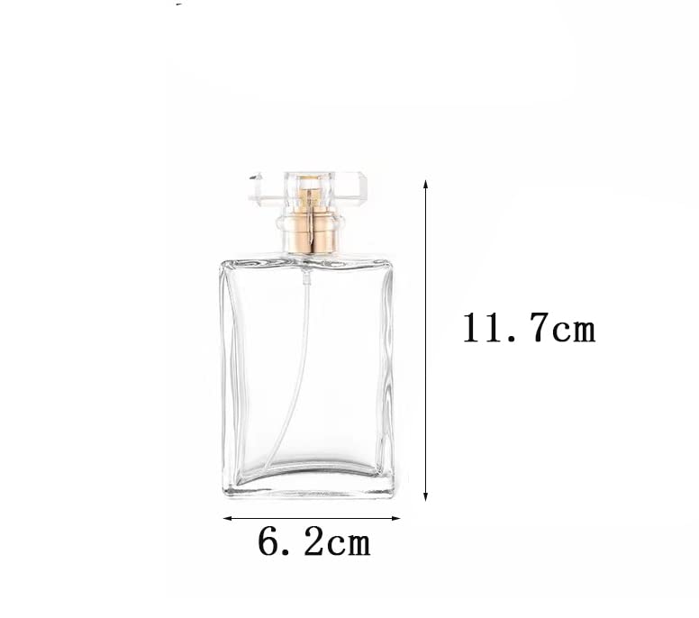 YORROR 2 Pack 100ml Clear Thick Glass Perfume Atomizer,Empty Refillable Perfume Spray Bottle for Men and Women,Portable Fragrance Fine Mist Spray Bottle Perfume Dispenser for Travel (Silver