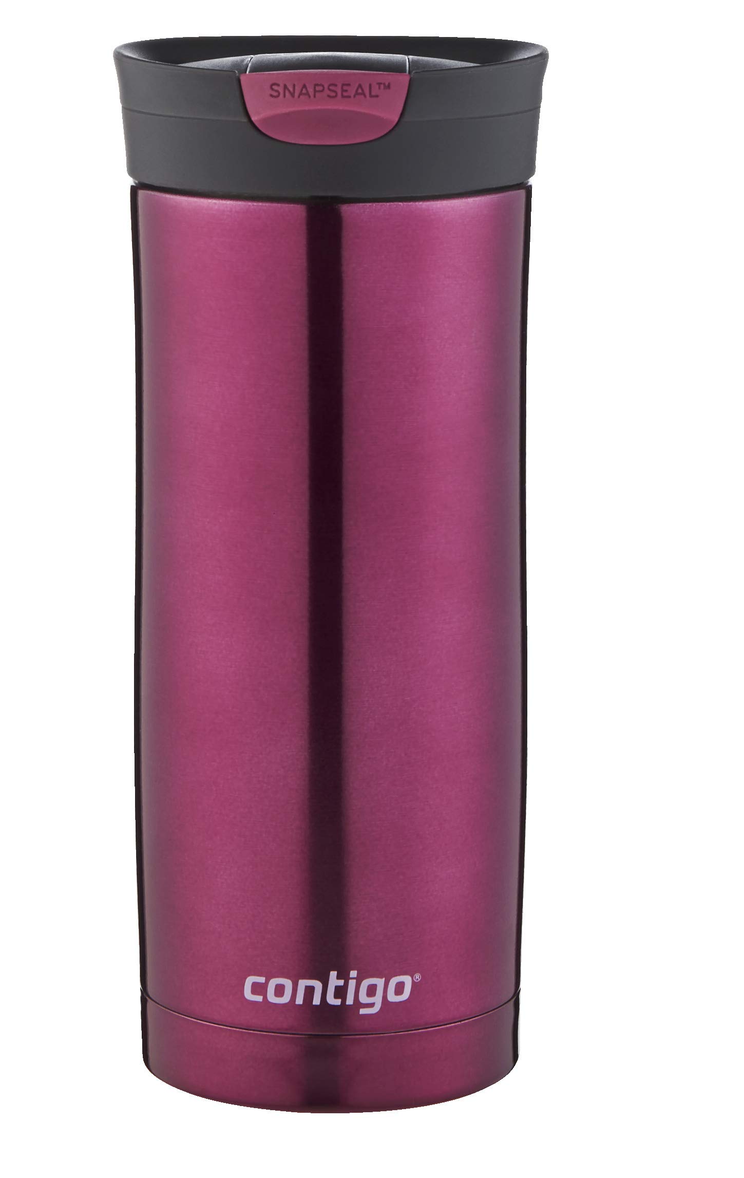 Contigo Huron Snapseal Travel Mug, Stainless Steel Thermal Mug, Vacuum Flask, Leakproof Tumbler, Coffee Mug with BPA Easy-Clean Lid, Vivacious, 470 ml