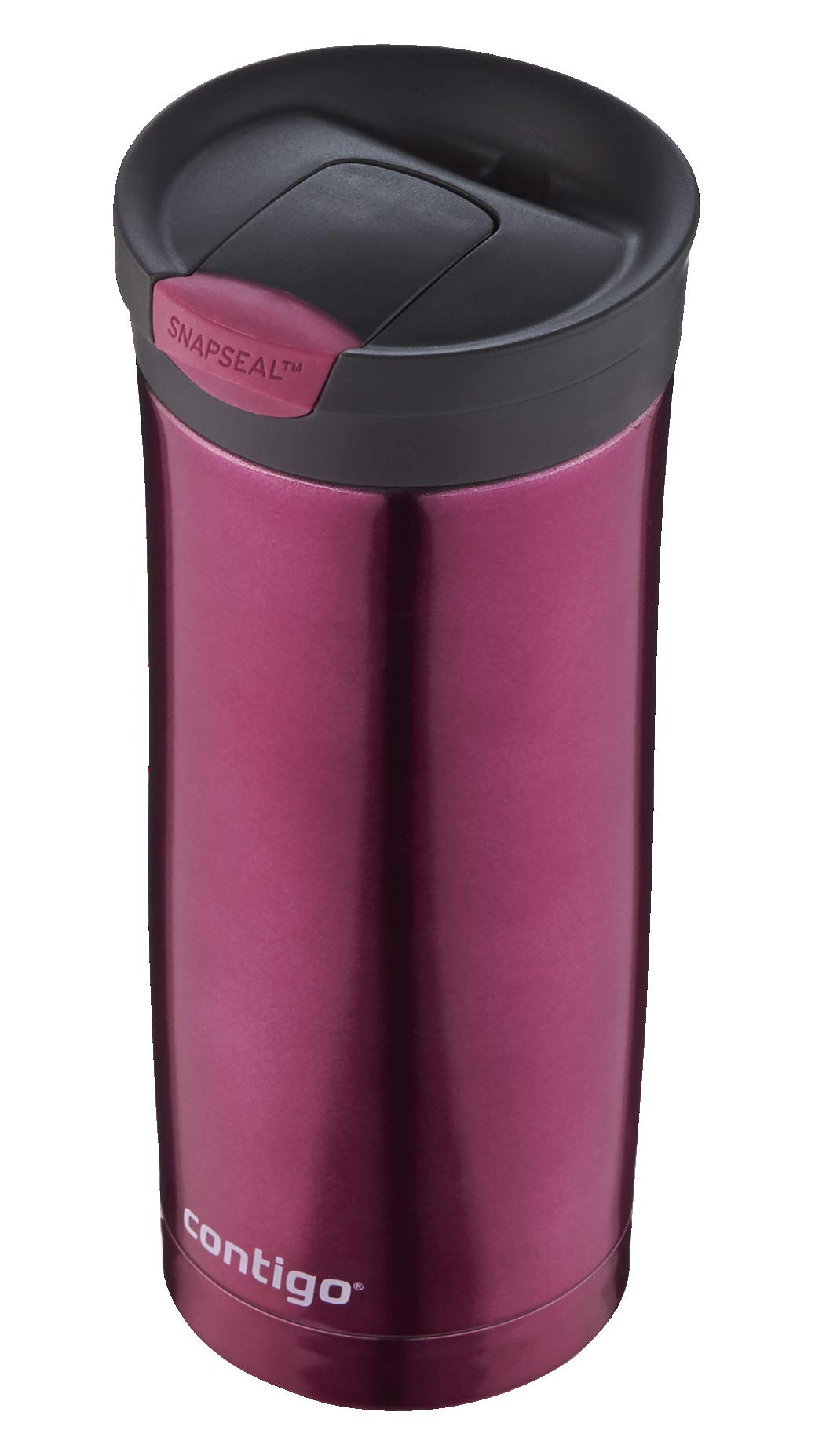 Contigo Huron Snapseal Travel Mug, Stainless Steel Thermal Mug, Vacuum Flask, Leakproof Tumbler, Coffee Mug with BPA Easy-Clean Lid, Vivacious, 470 ml