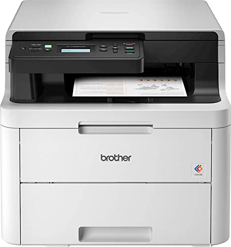 Brother Color HL-L3290CDW Compact Wireless Digital LED All-in-One Laser Printer for Office, White - Print Copy Scan - 25 ppm, 2400 x 600 dpi, 8.5 x 14, 512MB Memory, Auto Duplex Printing, 250 Sheet