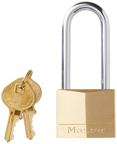 Lifetime 60040 Deck Box, 130 Gallon, Desert Sand & Master Lock 140DLH Padlock, 1 Pack, Bronze/Silver