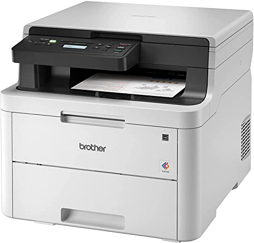 Brother Color HL-L3290CDW Compact Wireless Digital LED All-in-One Laser Printer for Office, White - Print Copy Scan - 25 ppm, 2400 x 600 dpi, 8.5 x 14, 512MB Memory, Auto Duplex Printing, 250 Sheet