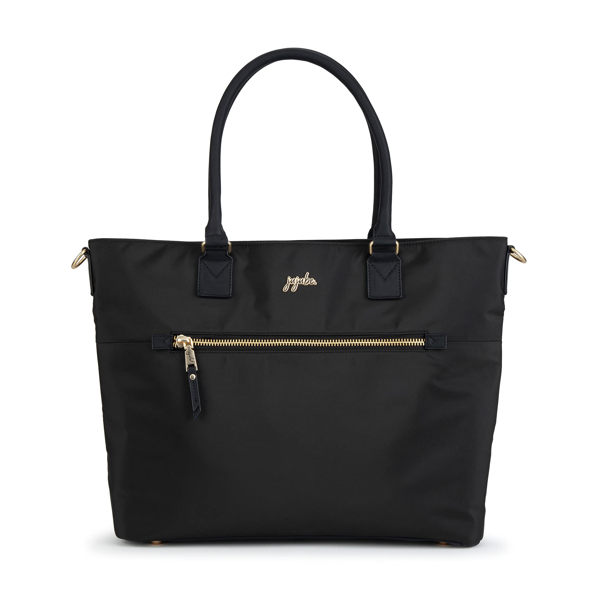 JuJuBe | Eco Tote Bag, Fashion Diaper Bag Tote for Moms with 3 Exterior Pockets, 11 Interior Pockets, and Wipe-Clean Microfiber Changing Pad | Black Catwalk 15 in x 13 in x 5 in