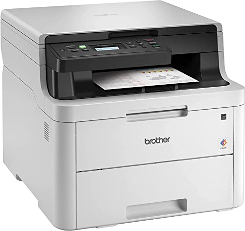 Brother Color HL-L3290CDW Compact Wireless Digital LED All-in-One Laser Printer for Office, White - Print Copy Scan - 25 ppm, 2400 x 600 dpi, 8.5 x 14, 512MB Memory, Auto Duplex Printing, 250 Sheet