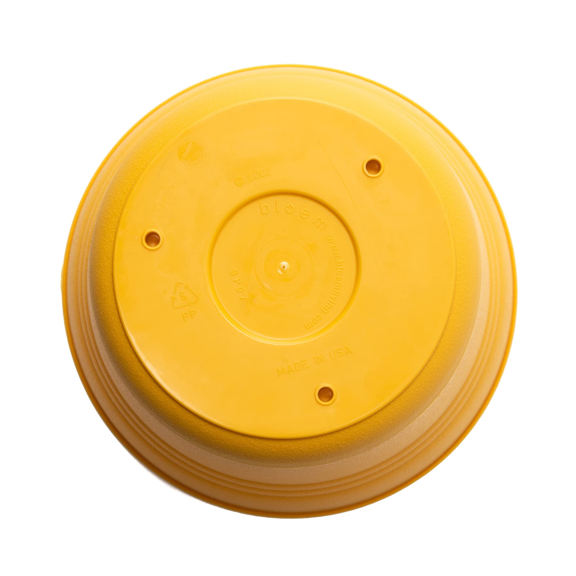 Bloem Saturn Round Planter with Saucer Tray: 14" - Earthy Yellow - Durable Plastic Pot, Matte Finish, Removable Saucer, for Indoor & Outdoor Use, Gardening, 5 Gallon Capacity