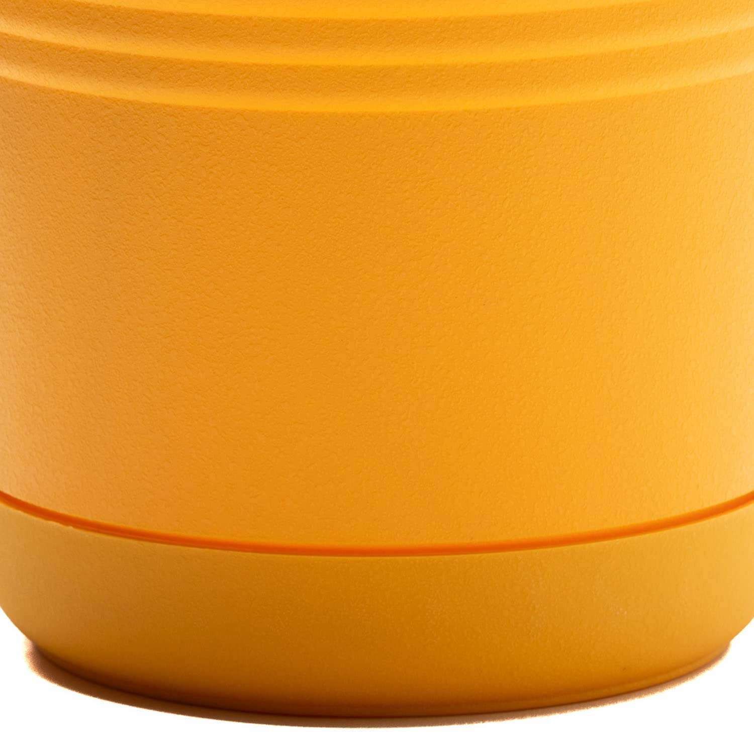 Bloem Saturn Round Planter with Saucer Tray: 14" - Earthy Yellow - Durable Plastic Pot, Matte Finish, Removable Saucer, for Indoor & Outdoor Use, Gardening, 5 Gallon Capacity