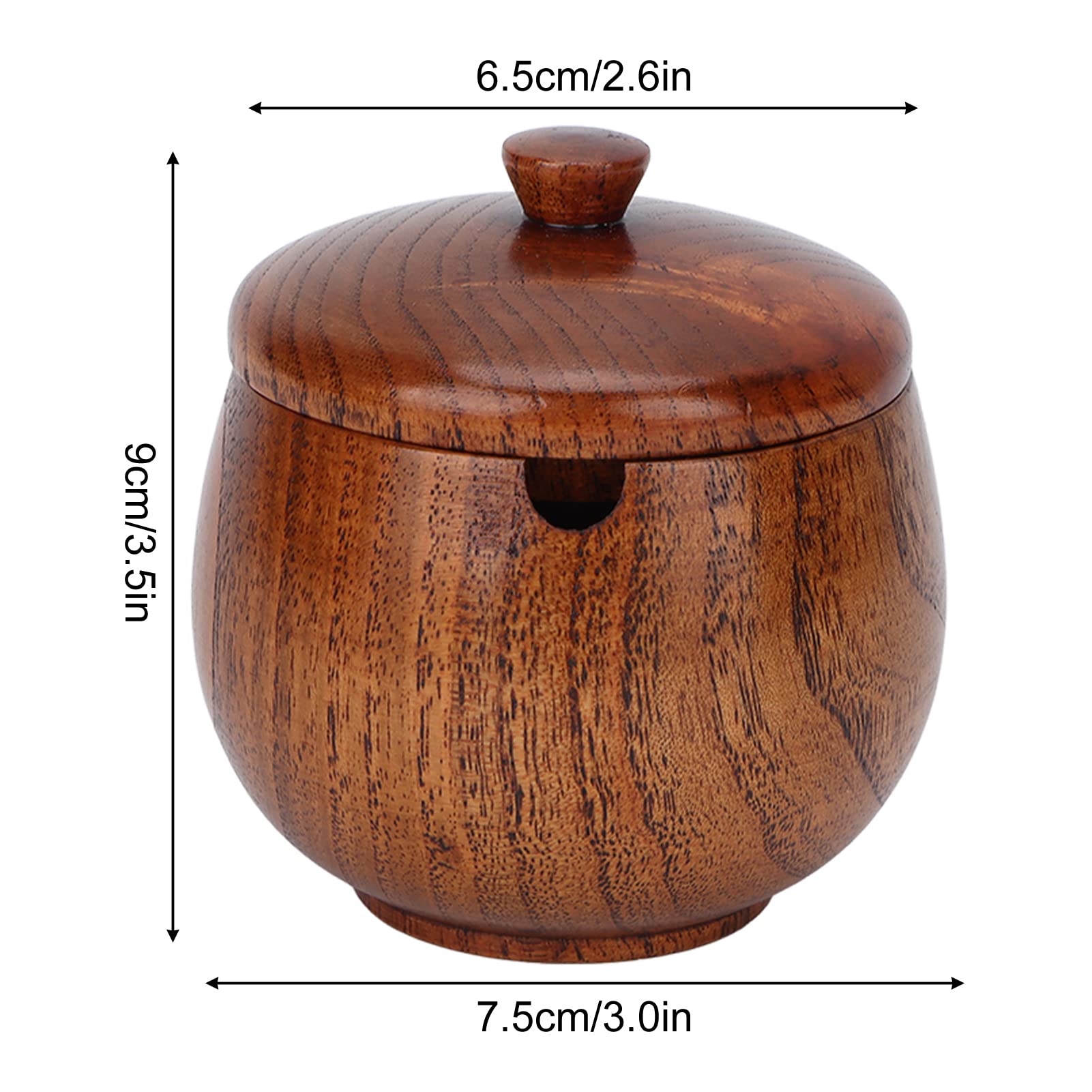 Wood Spice Jar, Easy To Classic Flip Top Spice Jar Sour Jujube Wood for Sugar for Kitchen (Large lacquer model)