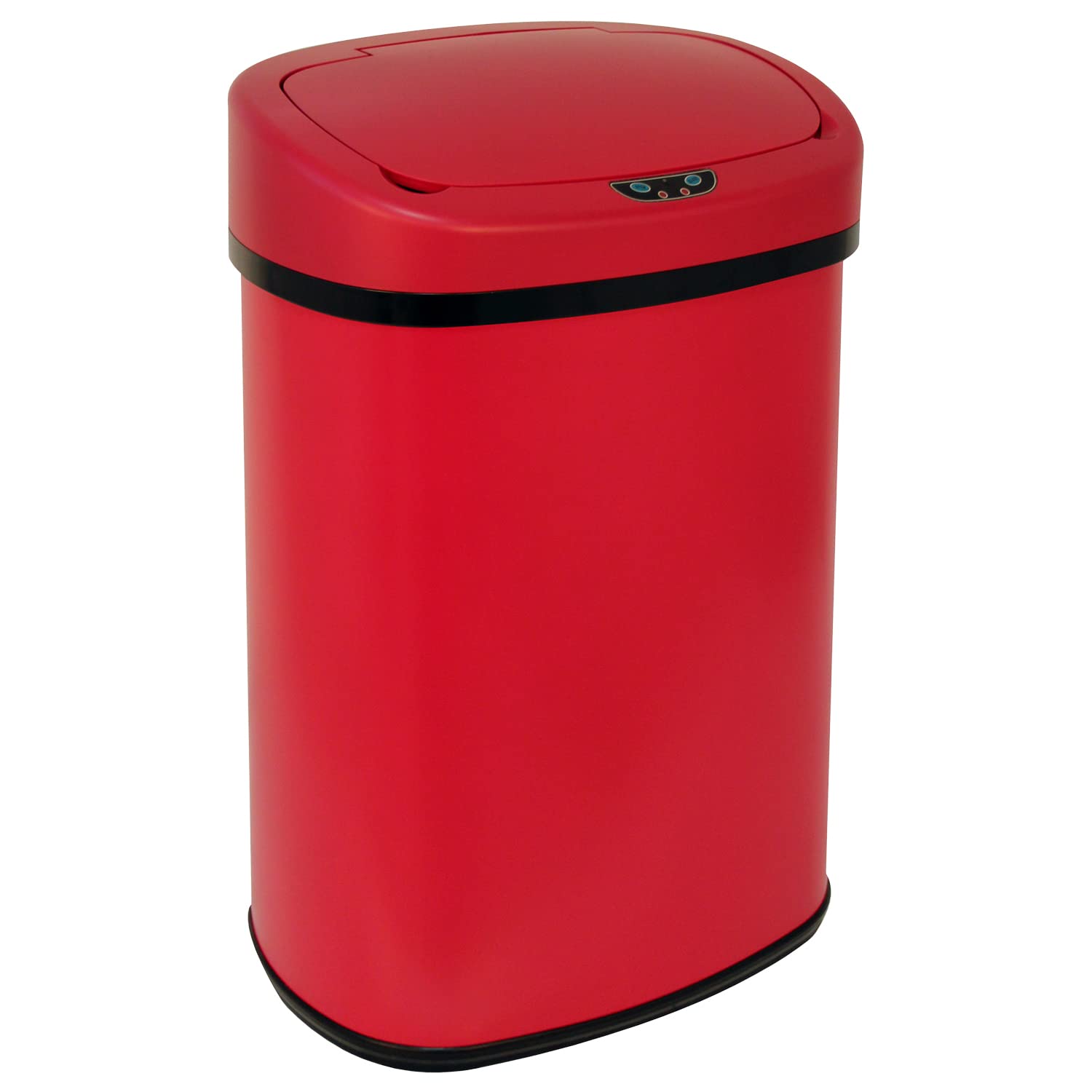 HCY Kitchen Trash Can 13 Gallon Automatic Metal Garbage Can Stainless Steel Waste Bin with Lid Smart for Kitchen,Office,Living Room,Bathroom(Red), 16 inches(L)x11 inches(W)x25 inches(H)