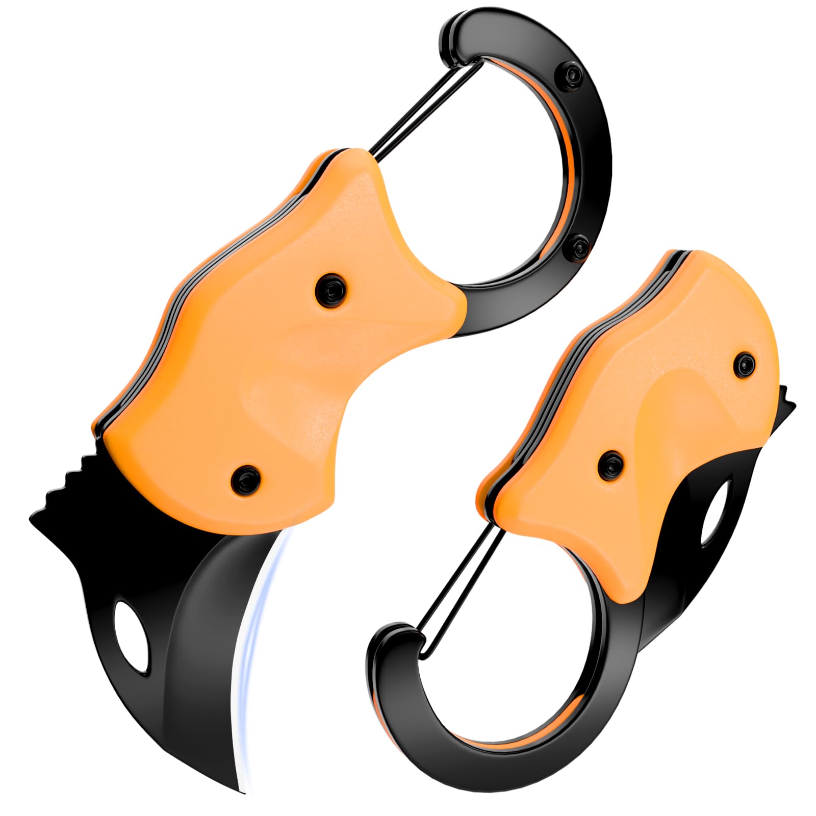 CIZPIROK Mini Pocket Knife Keychain Knife Cute Box Cutter - 3.9 Inch EDC Small Folding Knife, Stocking Stuffers Gifts for Men and Women (Light Orange)