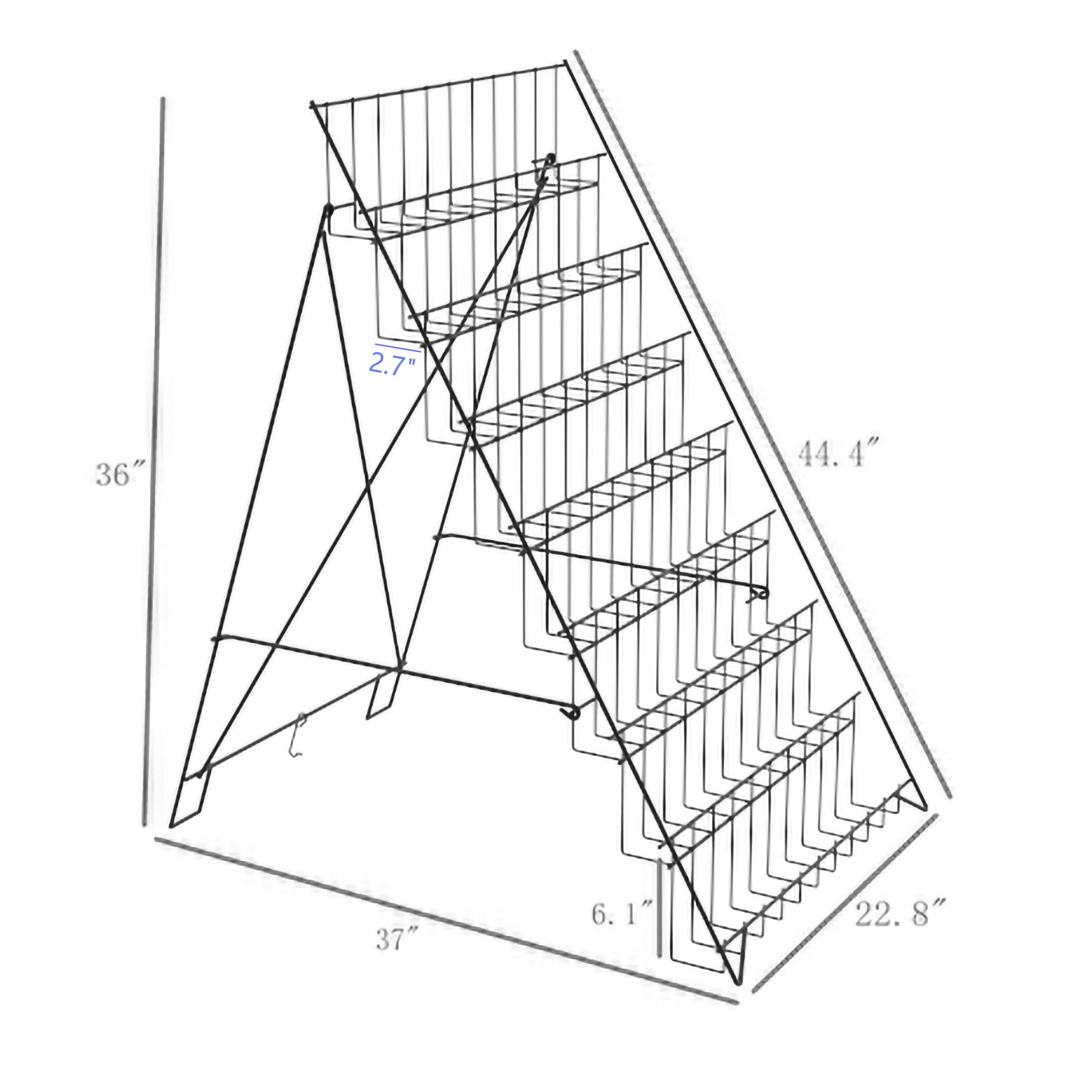 FixtureDisplays® 8-Tier Literature Holder Greeting Card Floor Stand Displays Book DVD Brochure Travel Collapsable Wire Metal Rack 1483new