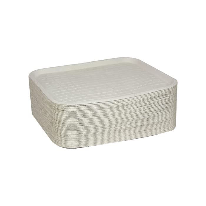 Pactiv 14''x18'' Disposable Food Tray Made with a Fiber Blend Designed for Schools or Snack Bars | 100 Trays per Case, Beige, M531418