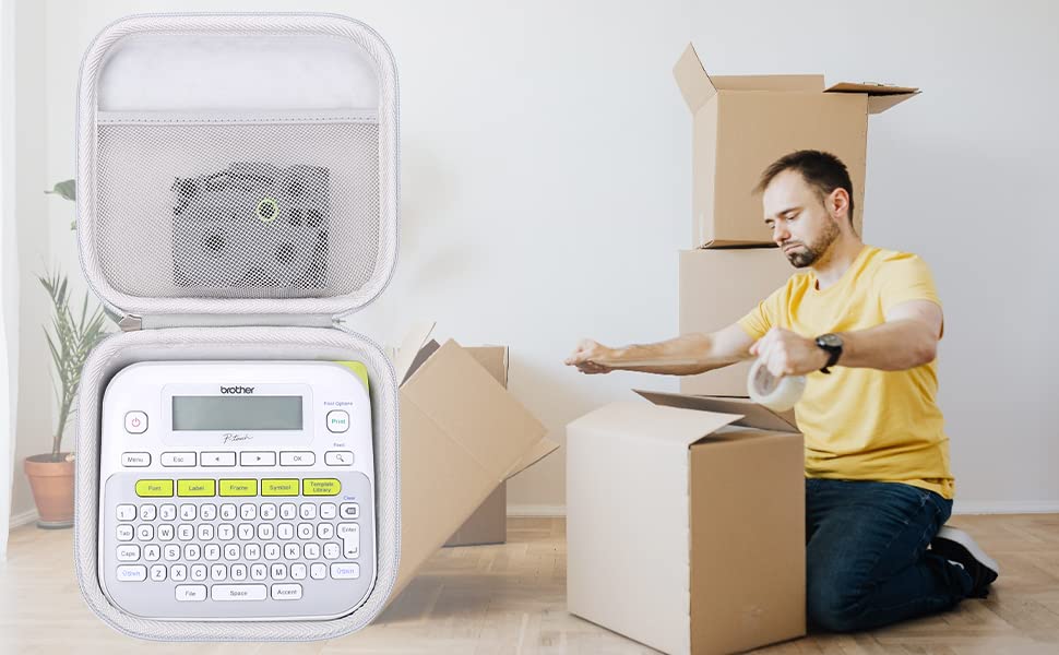 Khanka Hard Travel Case Replacement for Brother P-Touch PT-D210 PTD220 Home/Office Everyday Label Maker, Case Only (White)