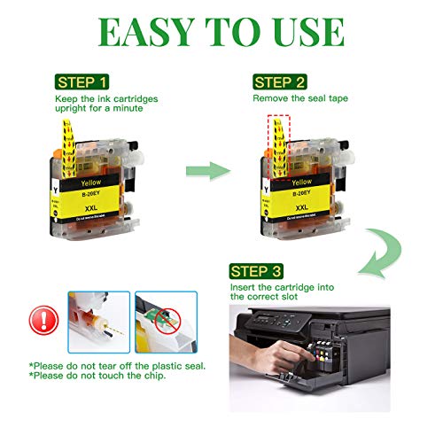 GREENARK Compatible Ink Cartridge Replacement for Brother LC20E Super High Yield Ink Cartridge 5 Pack Works with Brother MFC-J985DW, MFC-J775DW, MFC-J5920DW Printers LC20EBK LC20EM LC20EC LC20EYXXL